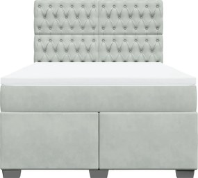 Box spring postel s matrací světle šedá 160x200 cm samet 3293260
