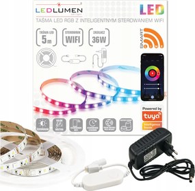 Led pásek 12V 24W Wifi 5m Rgb Ww 300 Smd Barevná linka Tuya Smart Life