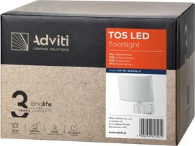 Venkovní osvětlení ADVITI AD-NL-6148WL4, 2200lm, IP65, 30W, 4000K, PC, bílá