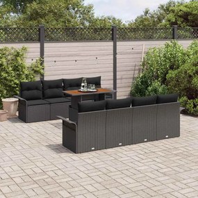 Sada zahradních pohovek 7 ks Černá polyratan 3349309