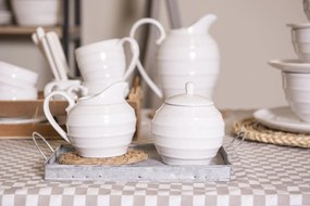 Bílá vroubkovaná miska Romantic Intense - Ø 18*9 cm