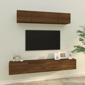 vidaXL 4dílný set TV skříněk hnědý dub kompozitní dřevo