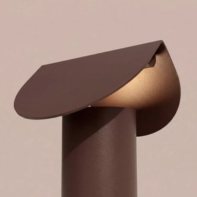 Hnědá hliníková LED stolní lampa (výška 15 cm) BISCUIT – Thoro