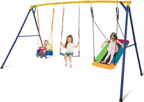 Costway Rám houpačky s houpačkou hnízdo elastická dětská houpačka a dětská
