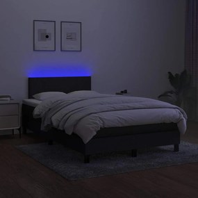 Box spring postel s matrací a LED černá 120 x 200 cm textil 3132983