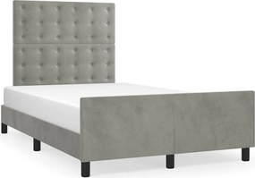 Rám postele bez matrace světle šedá 120 x 200 cm samet 3125989