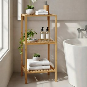Koupelnový regál Zinnien S – přírodní