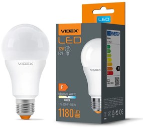 VIDEX LED žárovka A60 - E27 - 12W - neutrální bílá