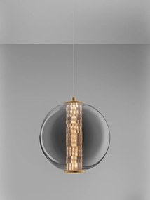 Šedé kovové LED závěsné svítidlo se skleněným stínidlem ø 22 cm Navi – Nova Luce