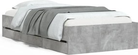 Rám postele se zásuvkami betonově šedý 75 x 190 cm kompozit 3207332