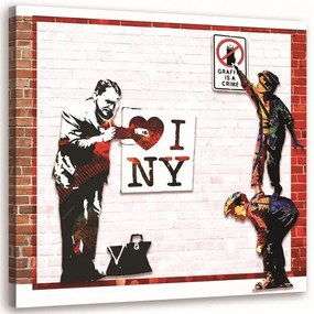 Gario Obraz na plátně Banksy - i love new york Rozměry: 30 x 30 cm