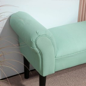 HOMCOM Lavička na postel, čalouněná lavička, sedací lavička, chodbičková lavička do ložnice, nosnost až 130 kg, plachtovina, zelená, 102 x 36 x 51 cm