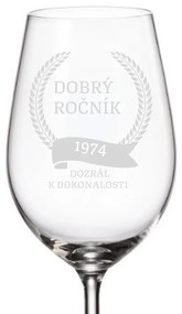 Crystalite Bohemia Sklenička na víno k narozeninám DOBRÝ ROČNÍK 350 ml 1 ks