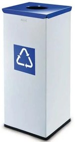 Alda  Kovový odpadkový koš EKO Square na tříděný odpad, objem 60 l, modrý