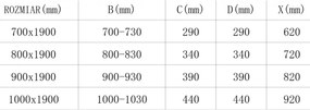 Mexen Texas otočné sprchové dveře 70 cm, Průhledné, Chromovaná - 880-070-000-01-00