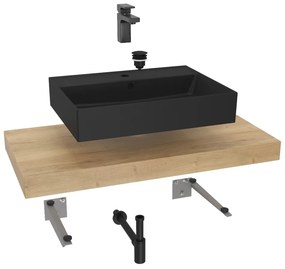 Koupelnová sestava Hansgrohe s deskou pod umyvadlo Dolce 100x8x50 cm dub halifax KSETDO16