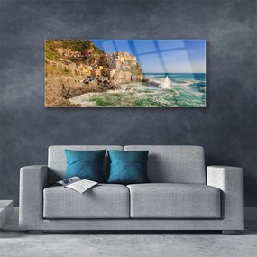 akrylový obraz Moře Hory Krajina 125x50 cm