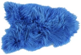 Islandská jehněčí kůže,  modrá, barvená, dlouhý chlup, velikost II Dlouhý chlup 10-20 cm II - 100-110 cm