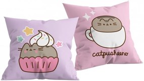 Oboustranný polštář Pusheen - motiv Catpusheeno & Cupcake - 40x40 cm