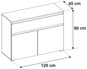 Skříňka s přebalovacím pultem Image, bílá