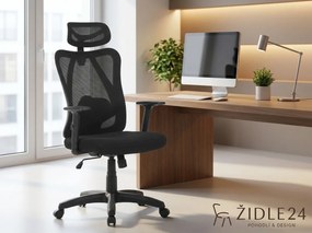 Ergonomická kancelářská židle ORVIN - černá síťovina