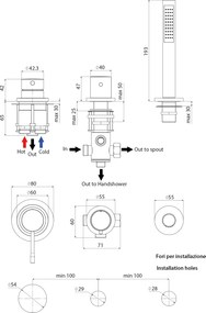 Sapho Sapho, BLUE tříprvková baterie na okraj vany, chrom, BUTECH3