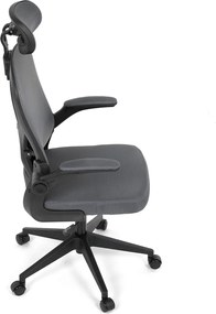 Ergonomická kancelářská židle ALEXANDRE - šedá síťovina