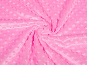 Biante Dětské povlečení do postýlky Minky 3D puntíky MKP-012 Sytě růžové Do postýlky 90x130 a 40x60 cm