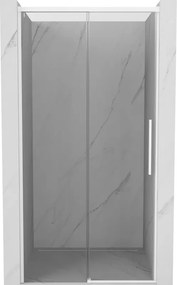 Mexen Rox, posuvné sprchové dveře 130 cm, 8mm čiré sklo, bílý profil, 8C2-130-000-20-00