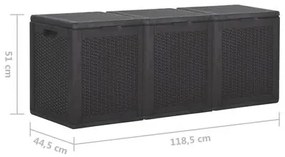 Zahradní úložný box polypropylen Dekorhome 118,5x44,5x51 cm