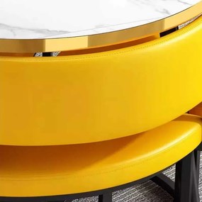 LuxuryForm DESIGN Jídelní set MONTE 4+1 - žlutý / černý