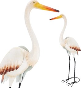 Zahradní kovová figurka Crane, 87 cm, vícebarevná
