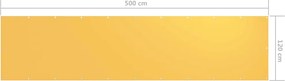 Balkónová zástěna žlutá 120 x 500 cm oxfordská látka 135030