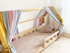 Mušelínová stříška na domečkovou postel DUHOVÁ Zvolte délku: 320 cm