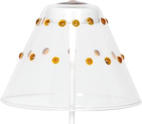 Stínidlo na stolní lampu Swap s tečkami skleněné žluté
