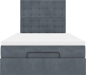 Osmanský rám postele s matracemi tmavě šedá 120x200cm samet 3313608
