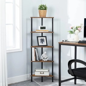 Rohový regál Vasagle Ebbi 30 cm hnědý/černý