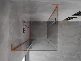 Mexen Mist-H L Duo, 2-křídlý ​​sprchový kout 90 x 90 cm, čiré sklo, měděný matný profil, 8A5L-090L-090P-65-00