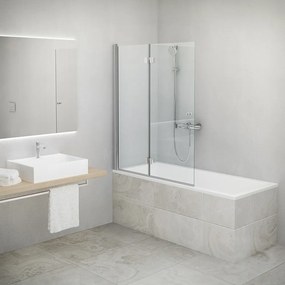 Roth TZV2 vanová zástěna 100 x 140 cm sklápěcí s otočným stěnovým systémem pravá 1000 x 1400 mm