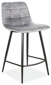 Barová židle MILA H-2 | Velvet Barva: Šedá / Bluvel 14