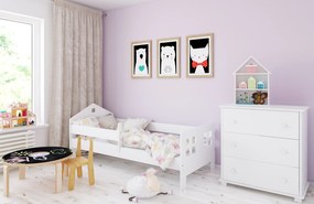 BabyBeds Dětská postel POLA Velikost postele: 180x80 cm, Barevné provedení: Dub, Úložný prostor: Ne, bez úložného prostoru Bílá
