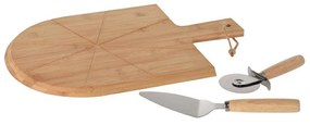 Prkénko na krájení pizzy Pizza Set, bambus, 43x30 cm