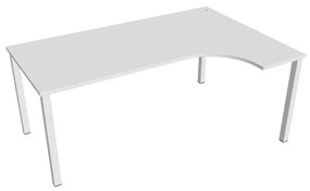 Stůl ergo oblouk levý 180×120/80 cm - Hobis Uni UE 1800 L Dekor stolové desky: bílá, Barva nohou: bílá