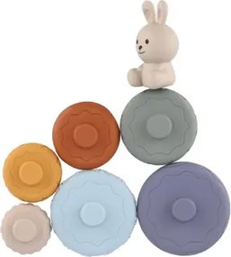 TEDDIES Pyramida stohovací skládačka 7 ks / Plast / 6 m+