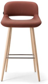 TORRE - Barová židle MAGDA s dřevěnou podnoží