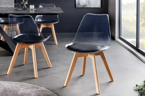 Designová jídelní židle Scandinavia transparentní černá