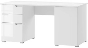 SZYNAKA Trendline Psací stůl - SELENE 15, lesklá bílá/matná bílá