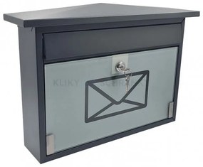 ROBIN poštovní schránka antracit + sklo, Barva Antracit