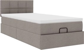 Osmanský rám postele s matrací taupe 90x190cm textil 3311425