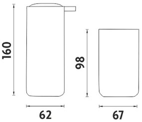 Nimco Dávkovač na tekuté mýdlo s pohárkem bílý Omi OM 1605831-05